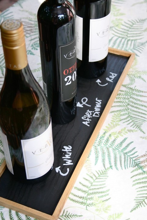 DIY Chalkboard Wine Tray - Dream Green DIY