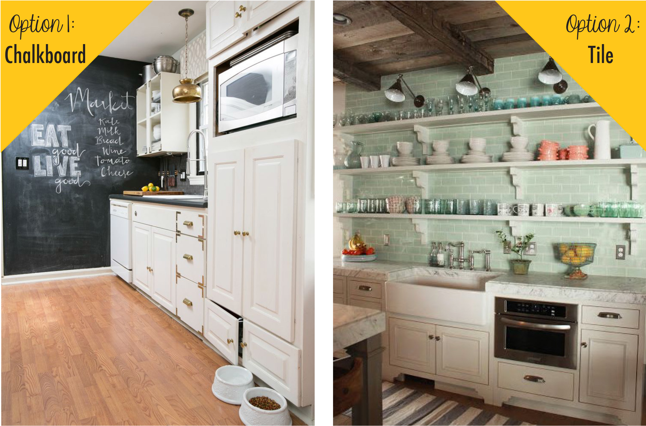 The Options: Chalkboard or Tile - Dream Green DIY