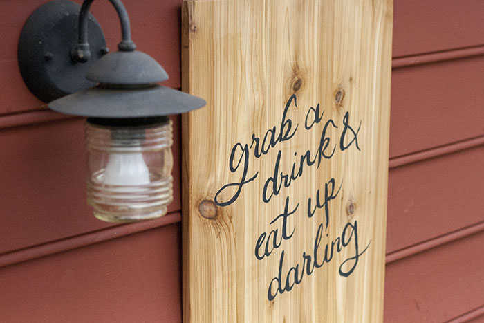 DIY Calligraphy Patio Sign + A Free Printable - Dream Green DIY