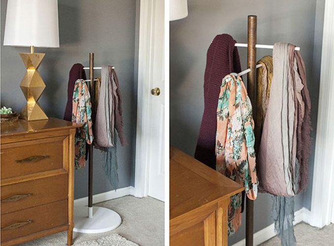 DIY Two-Tone Scarf Stand - Dream Green DIY