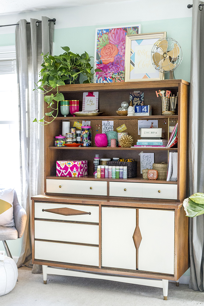 How To Turn A China Hutch Into An Office Command Center - Dream Green DIY