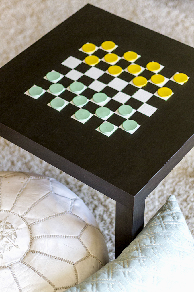 DIY Painted Checkerboard Game Table - Dream Green DIY