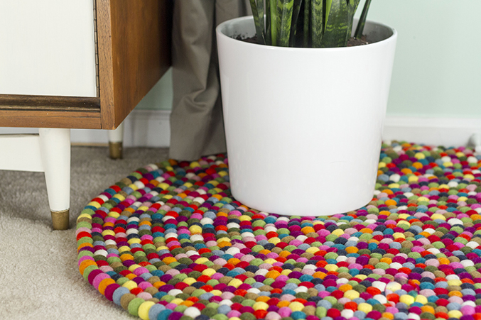 A Felt Ball Rug For The Studio - Dream Green DIY