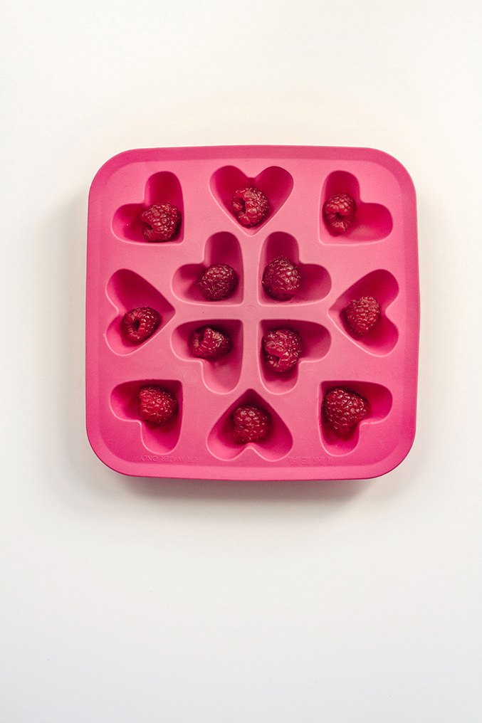 Valentine's Day Raspberry Heart Wine Cubes - Dream Green DIY