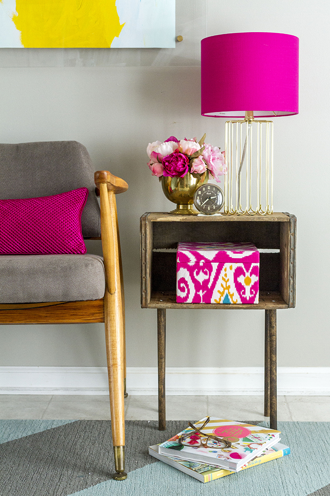 DIY Wooden Crate Side Table