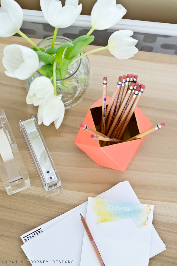 DIY Geometric Pencil Cup