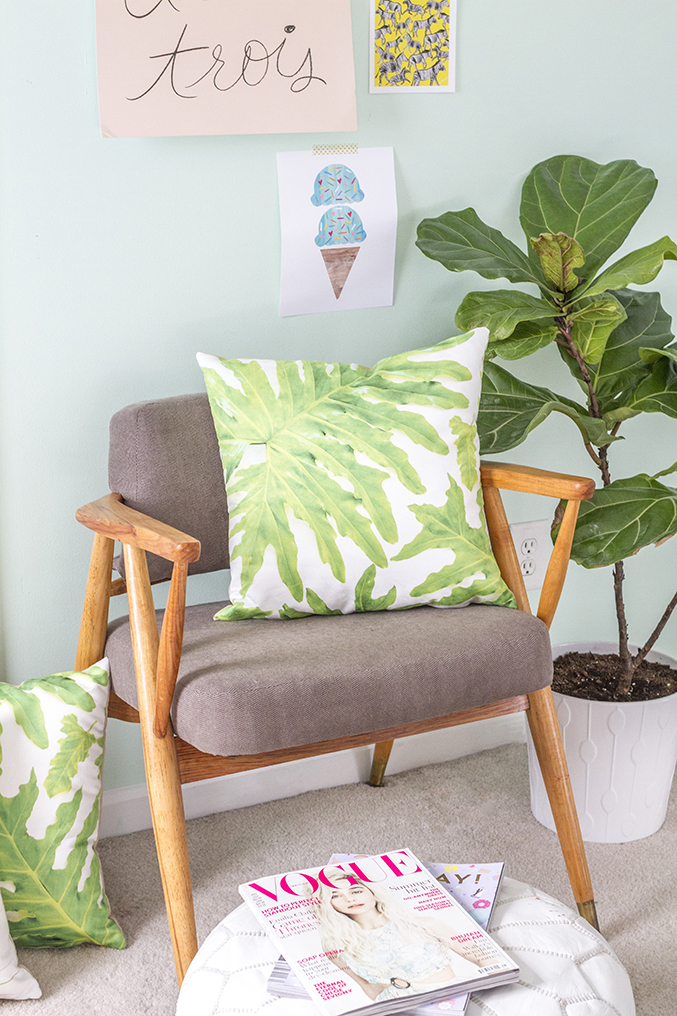 DIY Palm Print Pillows + Free Download