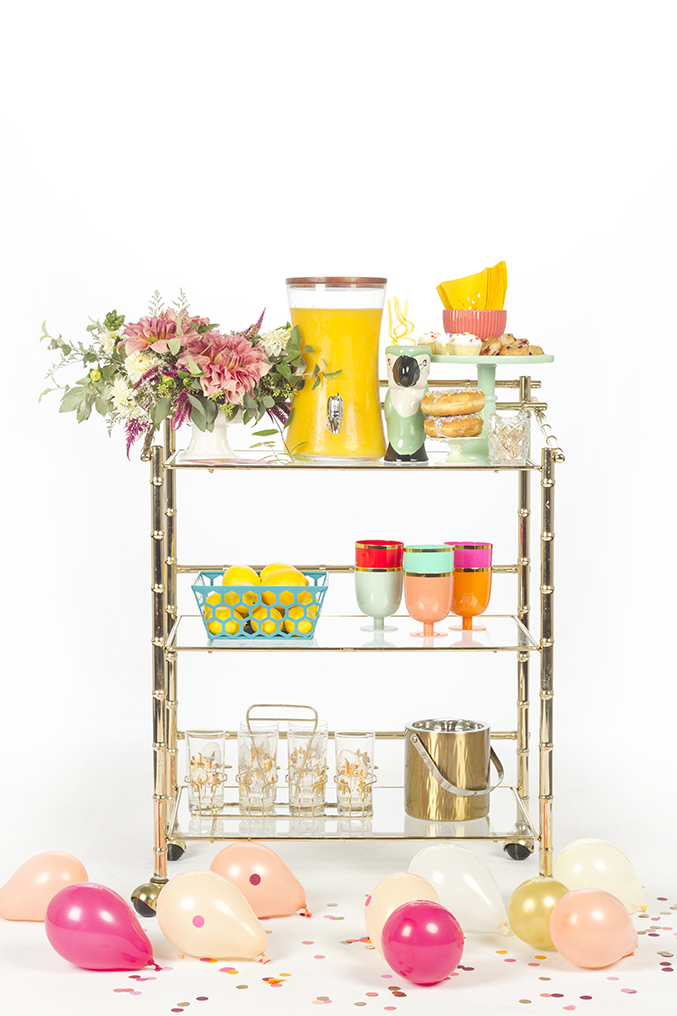 How To Style A Combination Bar Cart Buffet