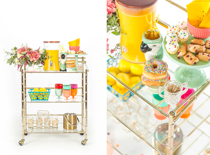 How To Style A Combination Bar Cart Buffet