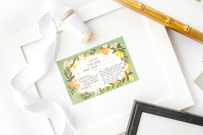 DIY Custom Framed Cocktail Recipe Card Gifts