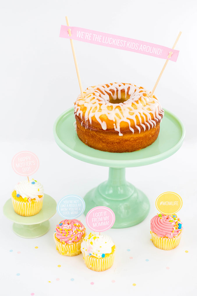 DIY Printable Mother's Day Cake Toppers - Dream Green DIY