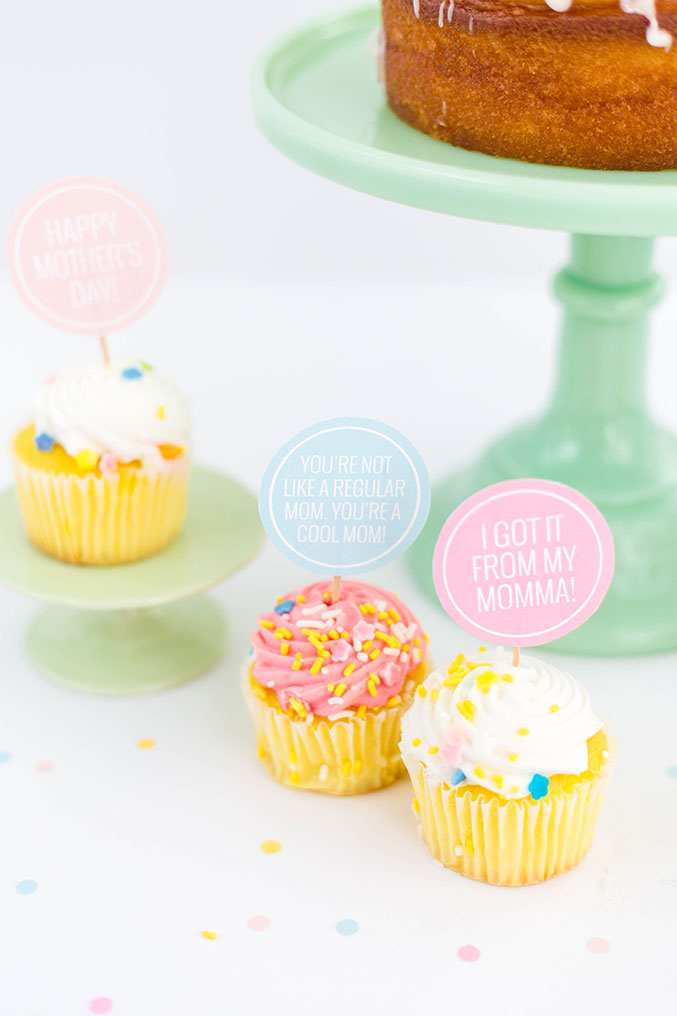DIY Printable Mother's Day Cake Toppers - Dream Green DIY