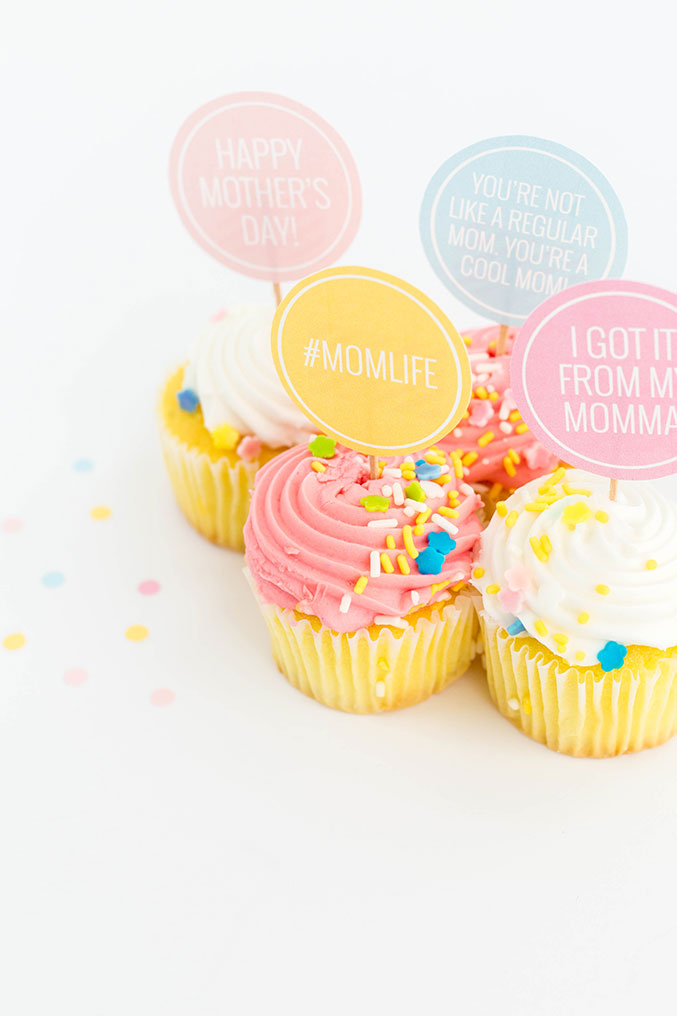 DIY Printable Mother's Day Cake Toppers - Dream Green DIY