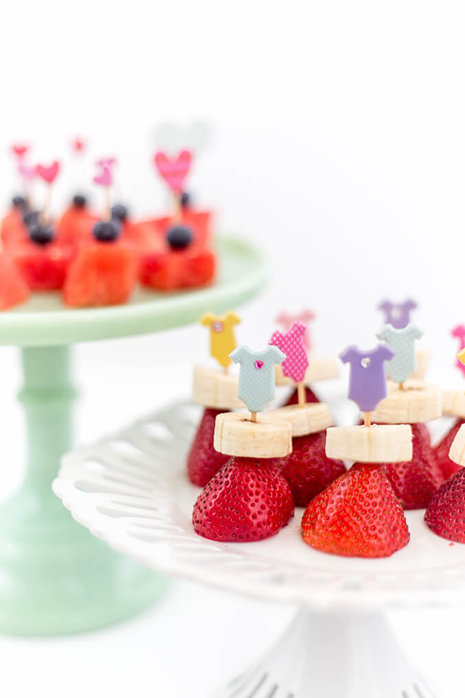 DIY Baby Shower Sticker Snack Toothpicks - Dream Green DIY