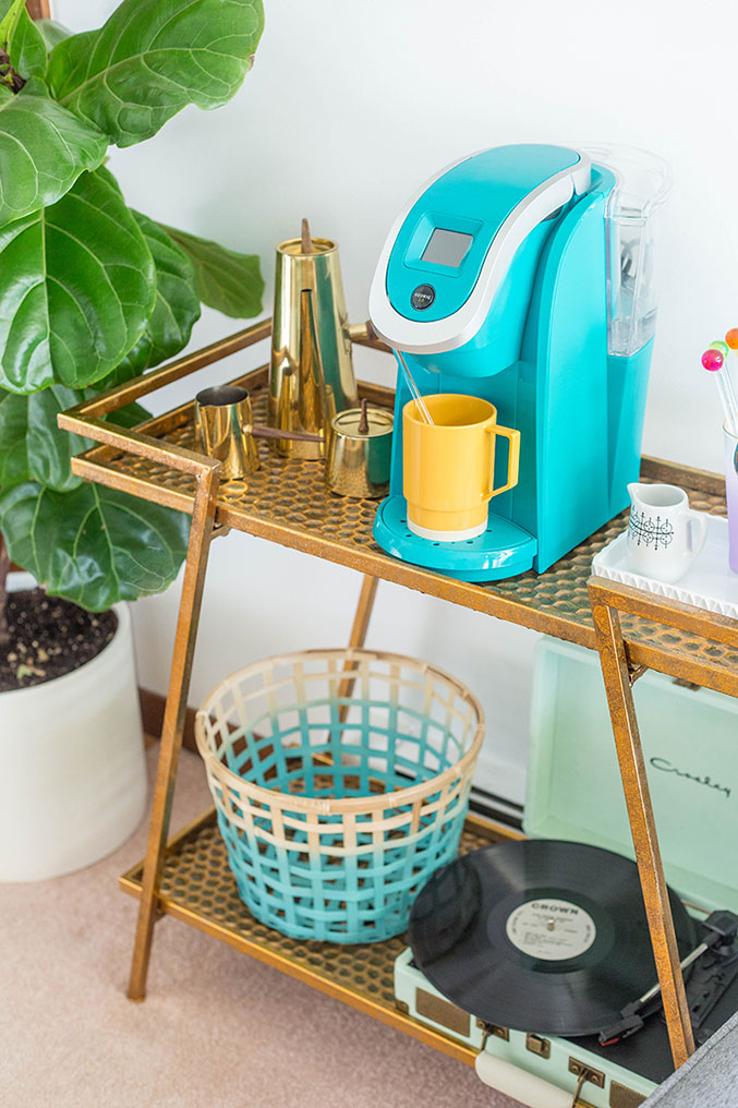 How To Style A Bar Cart Coffee Buffet - Dream Green DIY
