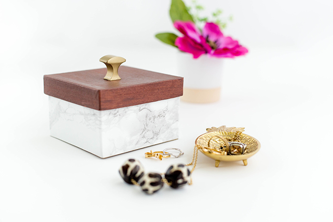 DIY Faux Wood And Marble Trinket Box - Dream Green DIY