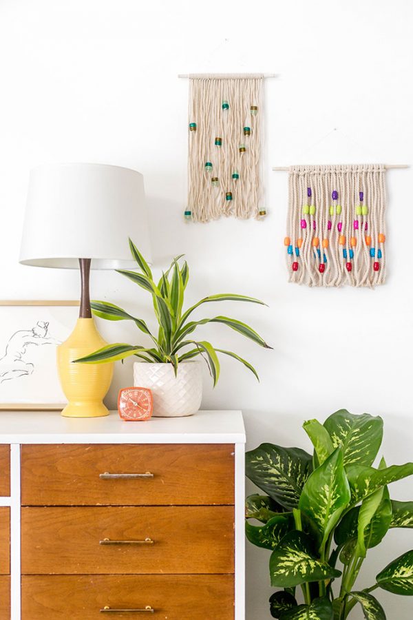 DIY Bohemian Beaded Knots Wall Hanging - Dream Green DIY
