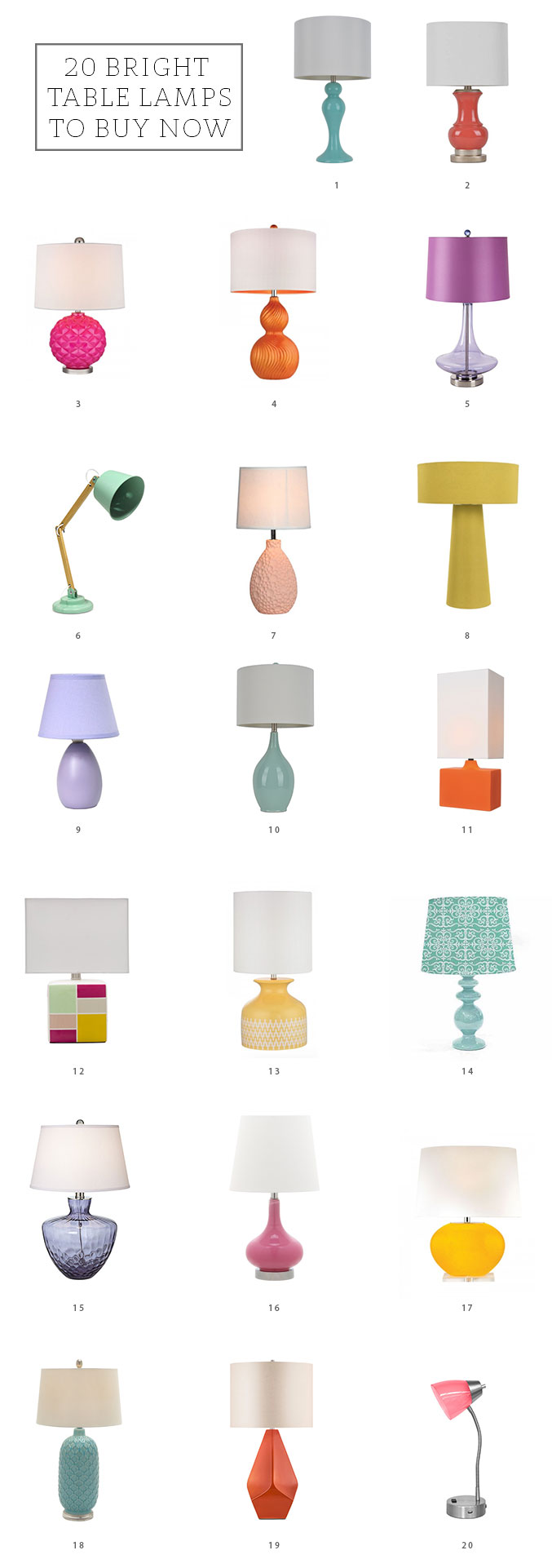 20 Bright Table Lamps To Buy Now - Dream Green DIY