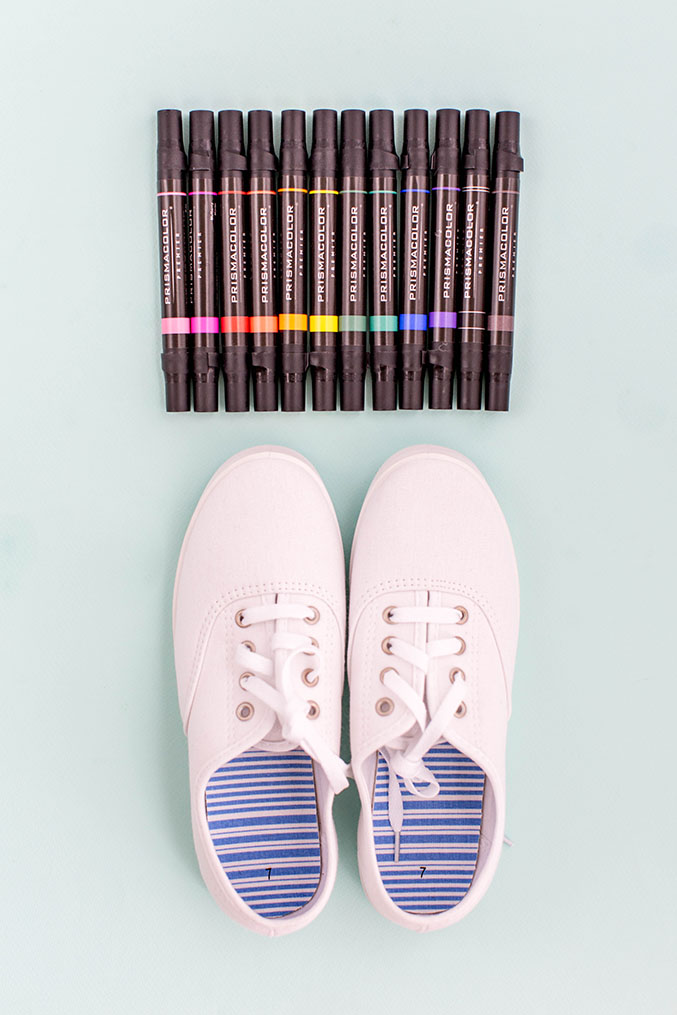 How To Make DIY Back-To-School Doodle Sneakers - Dream Green DIY