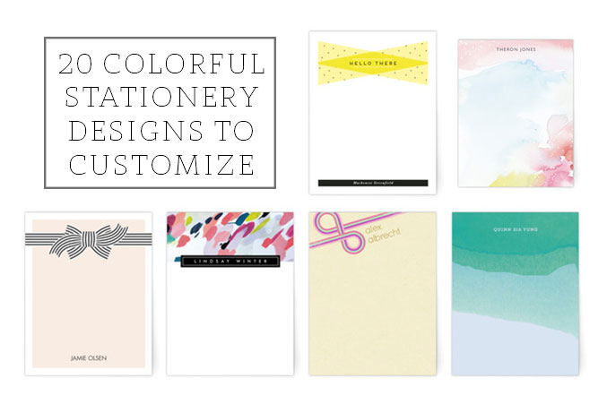 20 Colorful Stationery Designs To Customize - Dream Green DIY