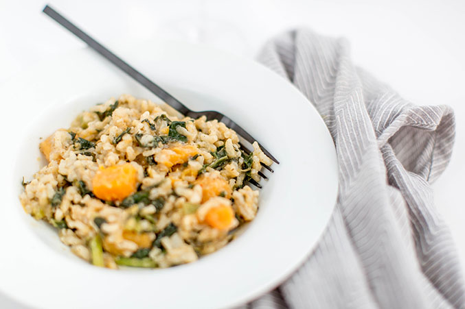 Chicken Risotto With Kale & Butternut Squash - Dream Green DIY