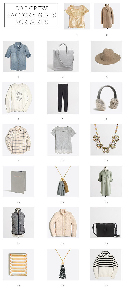 20 J.Crew Factory Gifts For Girls This Christmas - Dream Green DIY