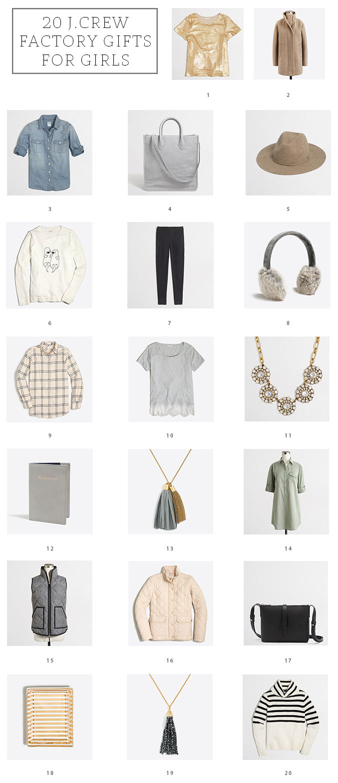 20 J.Crew Factory Gifts For Girls This Christmas - Dream Green DIY