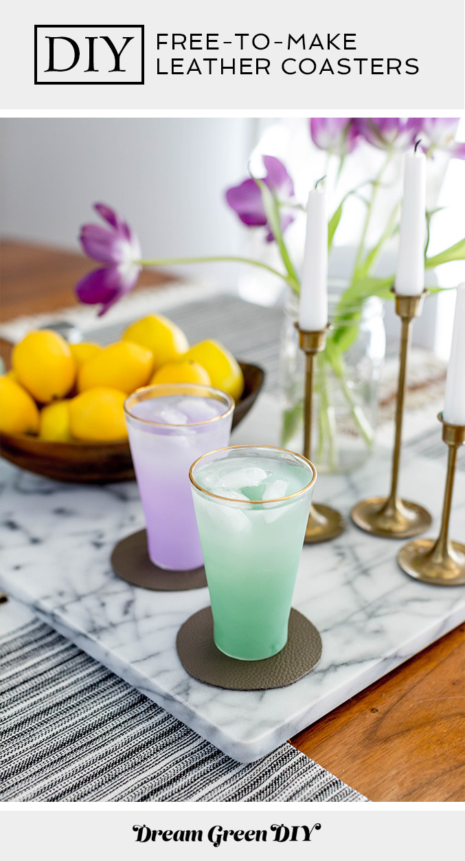 How To Make DIY Leather Coasters For Free - Dream Green DIY