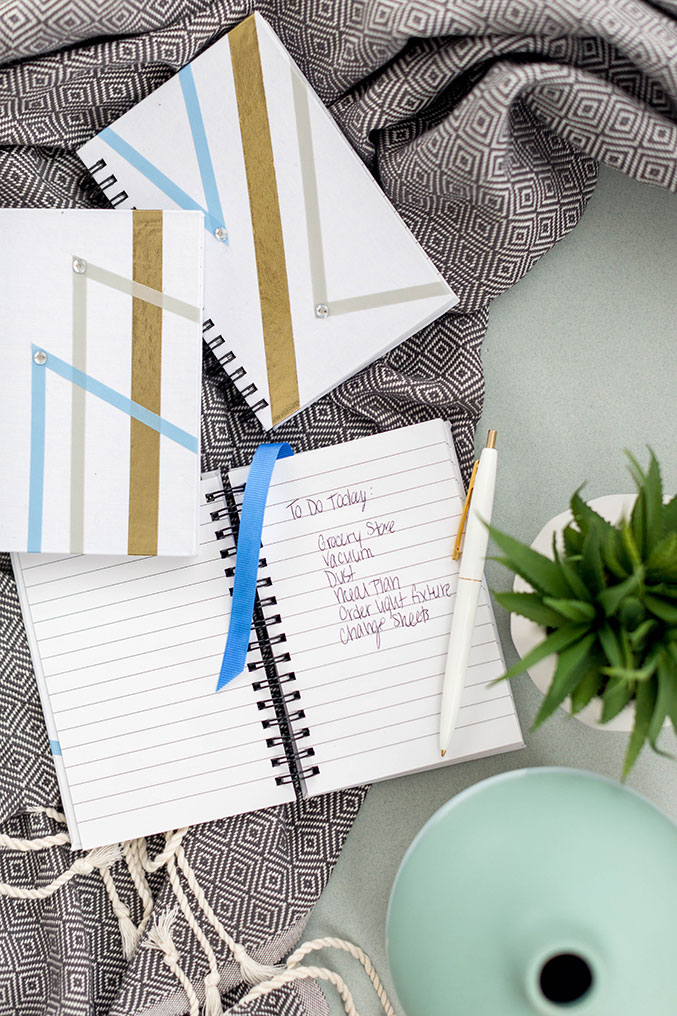 DIY Rhinestone Notebook With Built-in Bookmark - Dream Green DIY