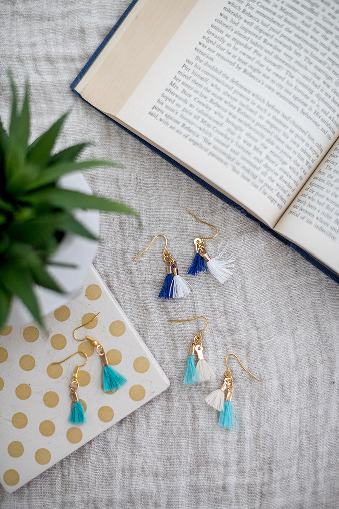 DIY Mini Dangle Tassel Earrings - Dream Green DIY