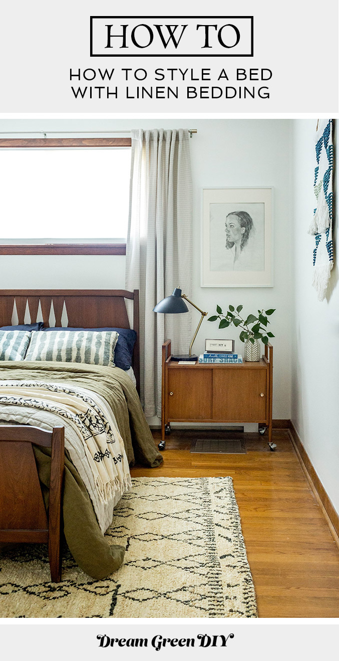 How To Style A Bed With Mismatched Bedding - Dream Green DIY