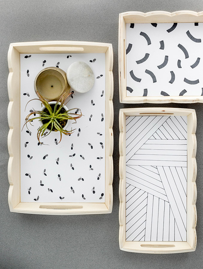 Scalloped Edge Tray With DIY Paper Liner - Dream Green DIY