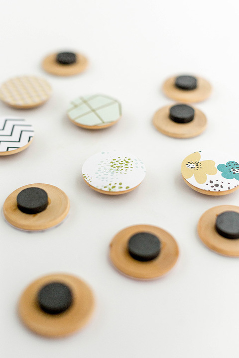 DIY Patterned Scrapbook Paper Magnets - Dream Green DIY