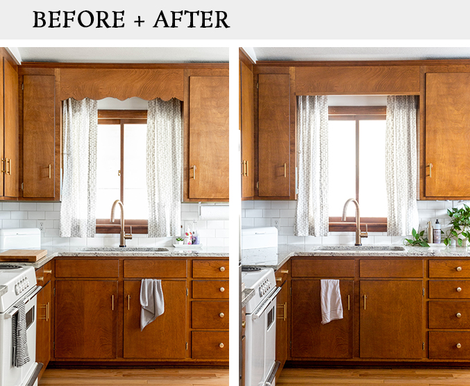 How To Remove Decorative Cabinet Scrollwork - Dream Green DIY