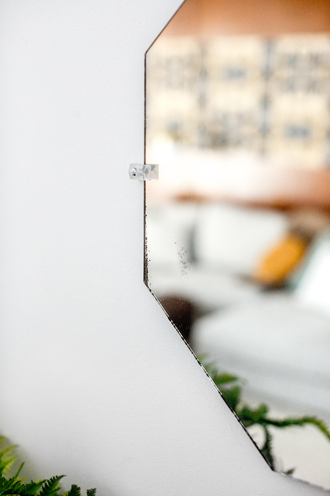 Updating An Ugly Thrifted Hexagon Mirror - Dream Green DIY