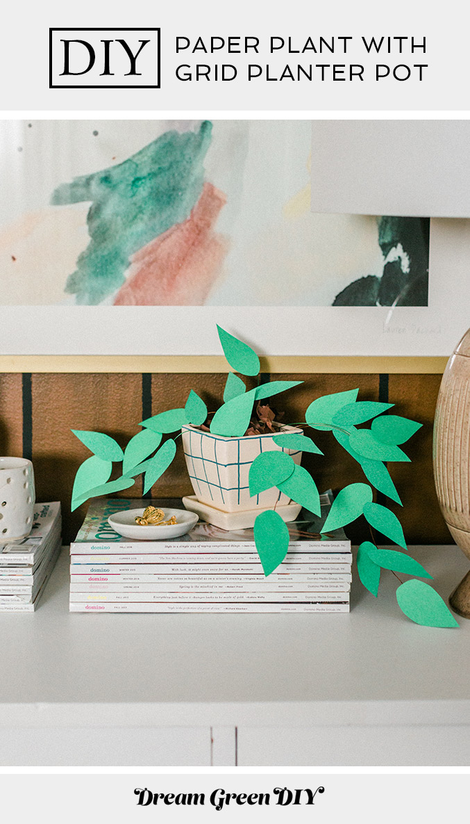 DIY Paper Plant With Grid Planter Pot - Dream Green DIY