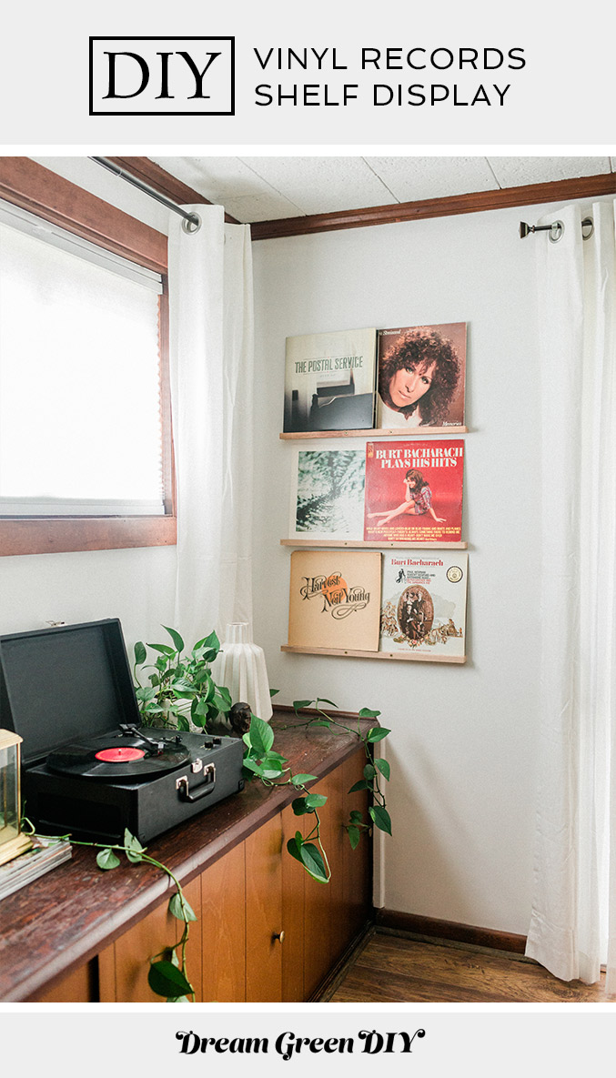 DIY Vinyl Records Shelf Display - Dream Green DIY