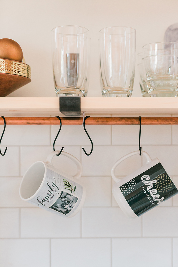 DIY Custom Photo Mug Rail For The Kitchen - Dream Green DIY