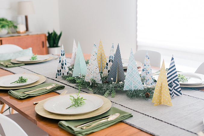 DIY Paper Christmas Tree Centerpiece - Dream Green DIY