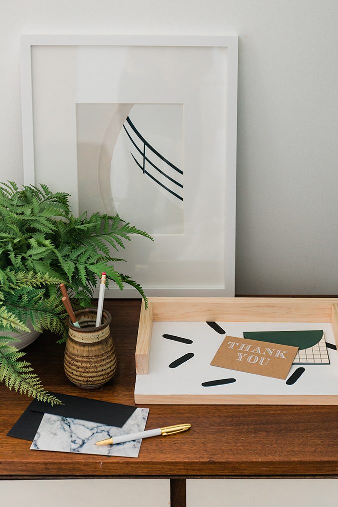 DIY Wooden Dashed Desktop Paper Tray - Dream Green DIY