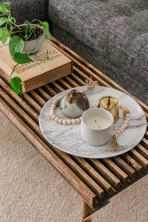 DIY Mid-century-Inspired Wood Slat Coffee Table - Dream Green DIY