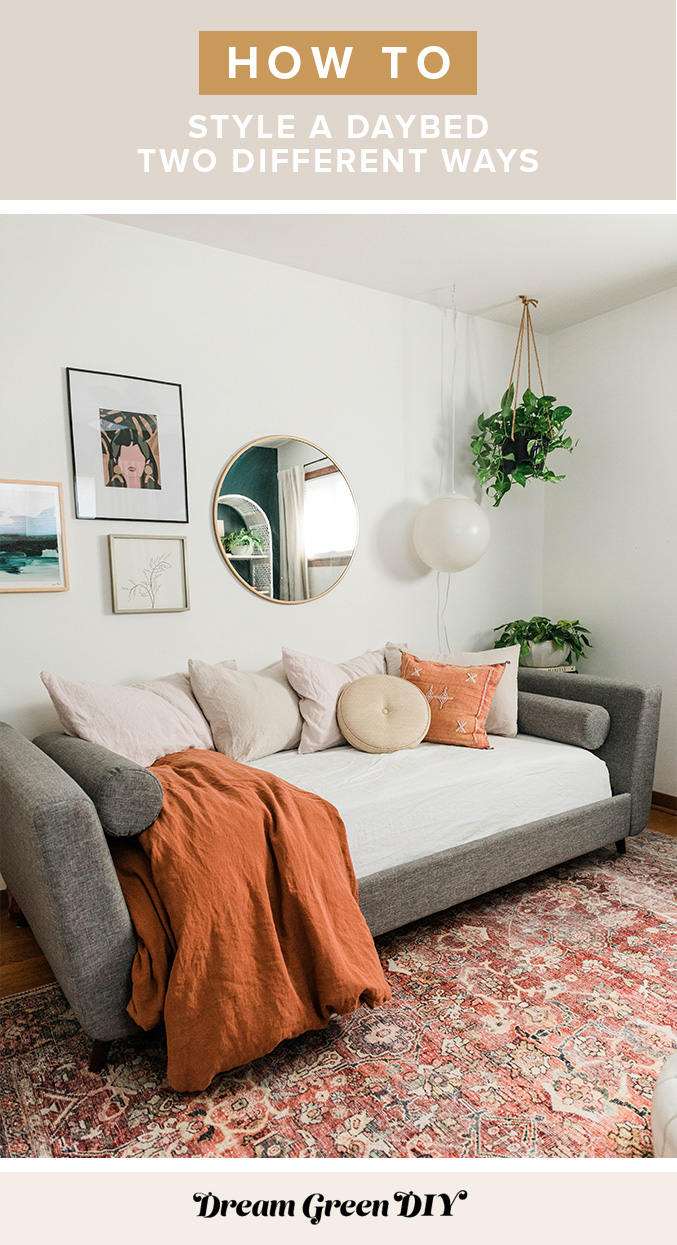 2 Different Ways To Style A Daybed - Dream Green DIY