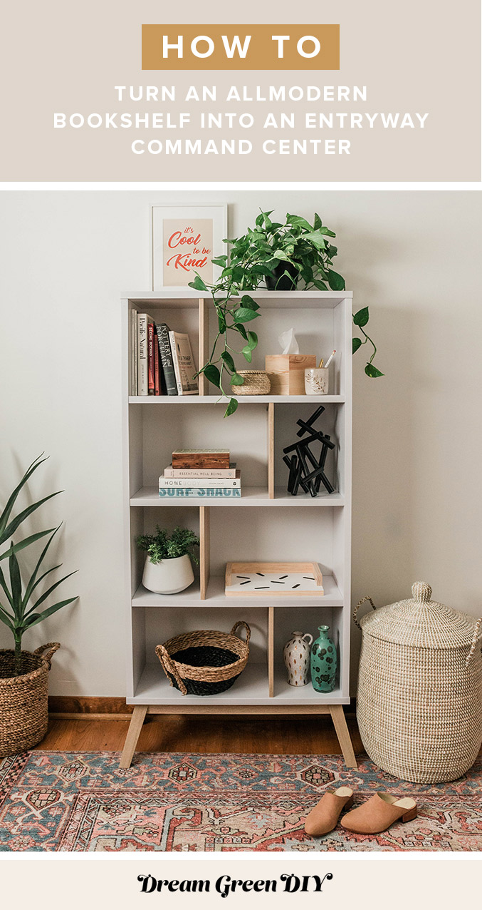 AllModern Bookshelf Entryway Makeover - Dream Green DIY