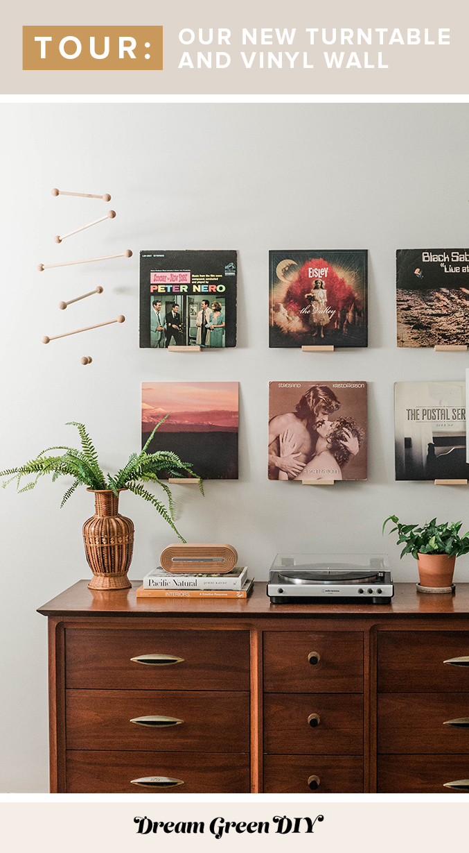 Our New Turntable And Vinyl Wall - Dream Green DIY