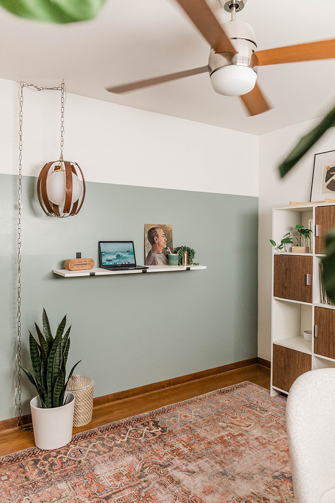 My Color-Blocked Home Office Tour - Dream Green DIY