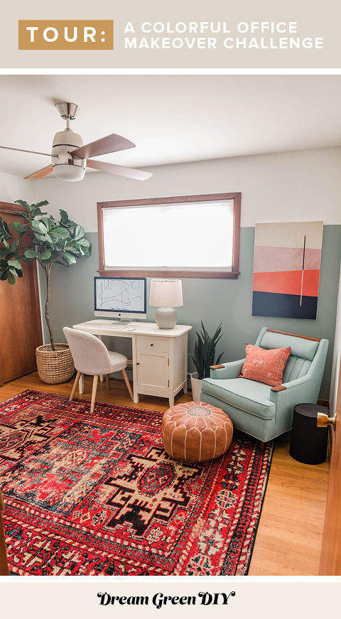 A Colorful Office Makeover Challenge - Dream Green DIY