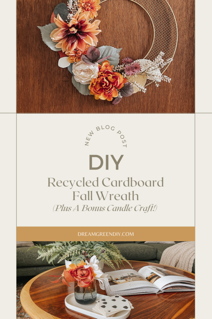 DIY Recycled Cardboard Fall Wreath - Dream Green DIY