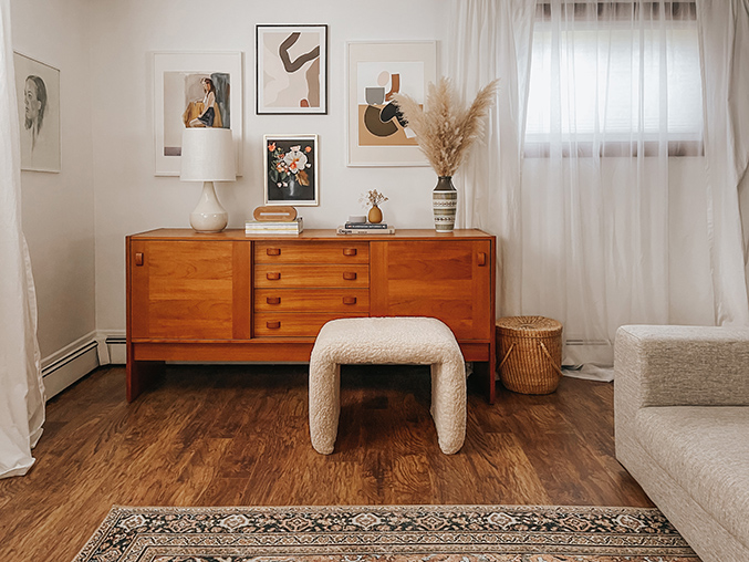 From Blanket To DIY Boucle-Inspired Bench - Dream Green DIY