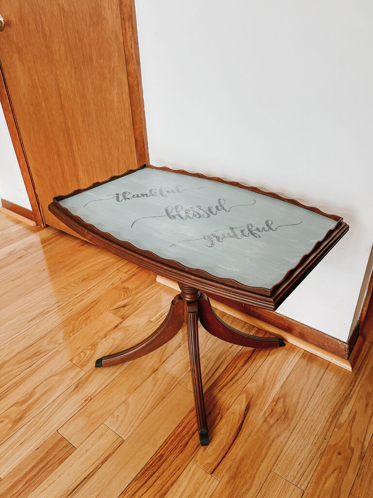 DIY Painted Wood Side Table Makeover - Dream Green DIY