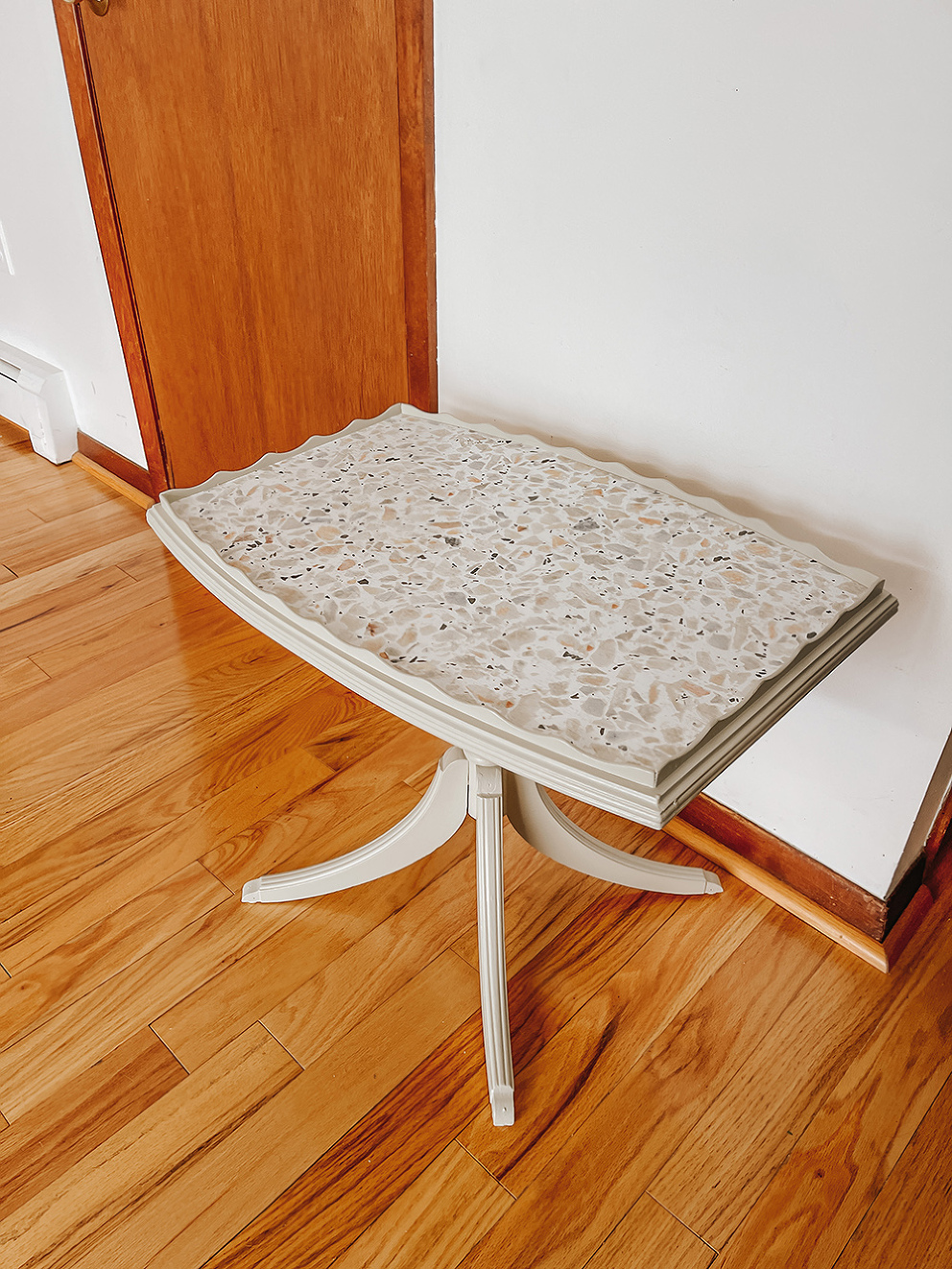 DIY Painted Wood Side Table Makeover - Dream Green DIY